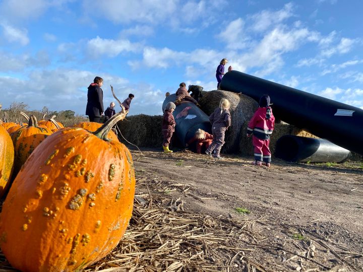 På en mark uden for Auning er en lille perle for børnefamilier ved at ...